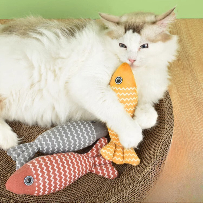 Cat Toy Fish Self-Happy Relieving Boredom Catnip Simulation Fish ...