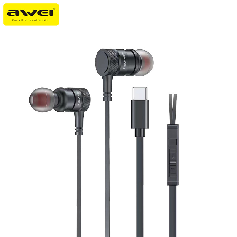 Awei PC-11T In-Ear Headset Type-C Pug Noise Isolation Earbuds with ...