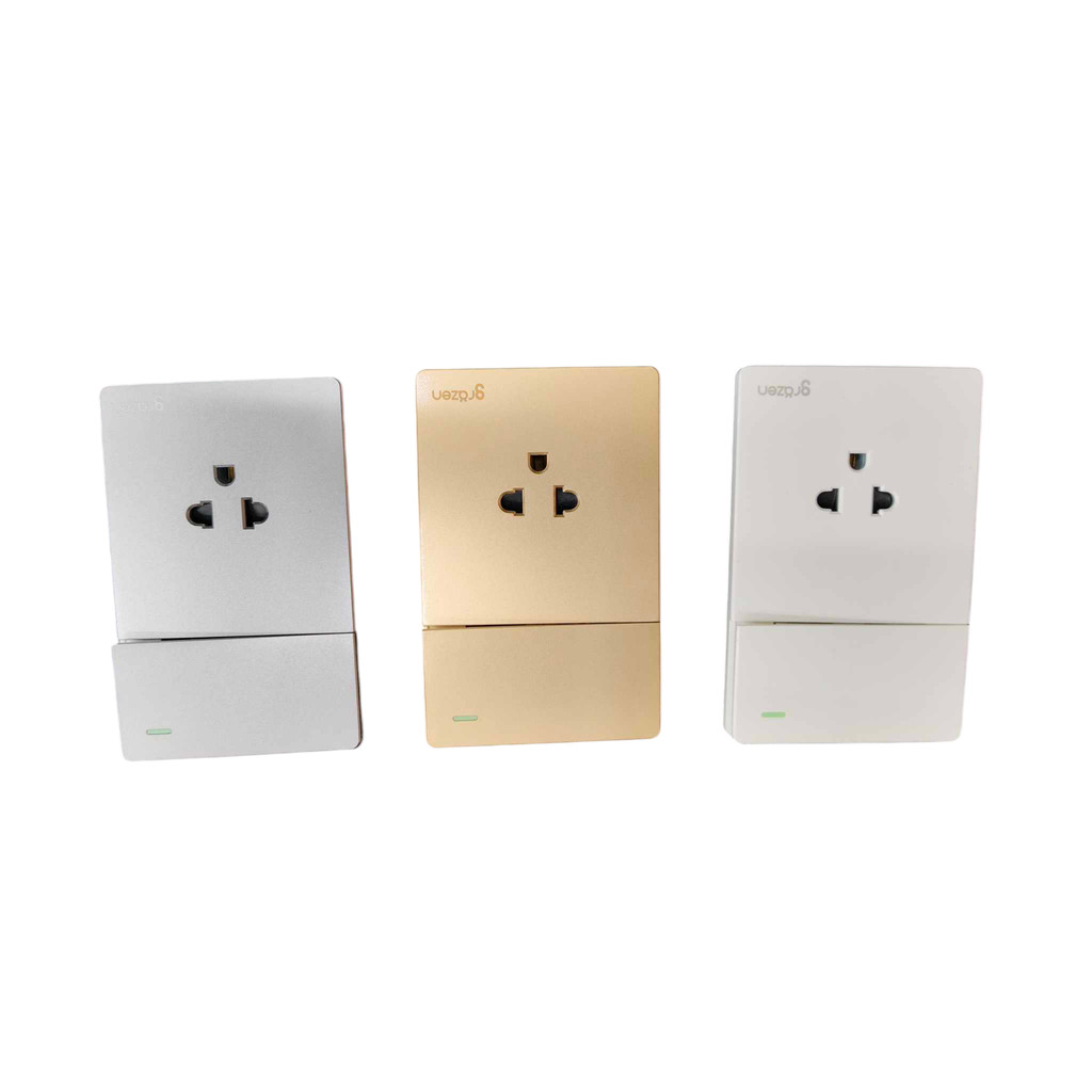 Grazen 2 Gang 1 Way Switch with Universal Outlet with Ground and Plate ...
