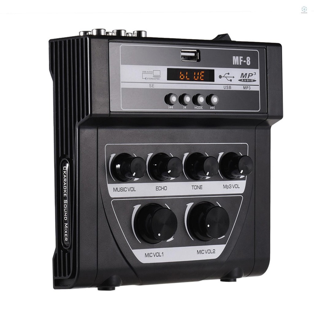 TWP Mini Karaoke Sound Audio Mixer Stereo Echo Mixers Dual Microphone ...
