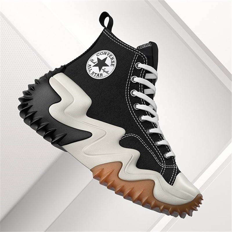 3colors Converse Run Star Motion Wavy Black and White Raised Platform ...