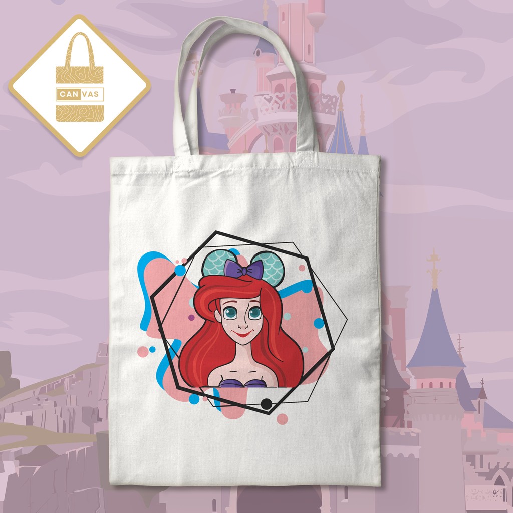 Disney Princess Tote Bag - Ariel Little Mermaid, Cinderella, Anna ...
