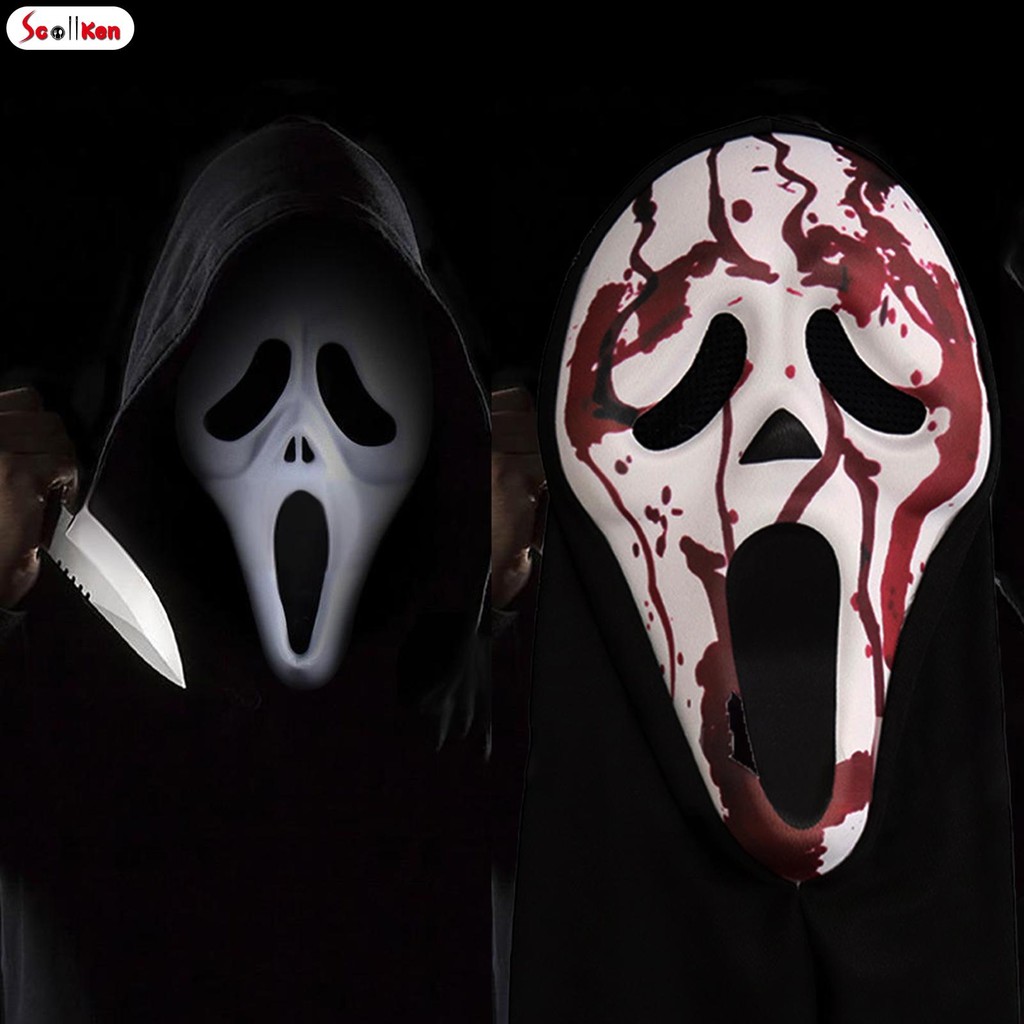 Halloween Scream Ghost Face Head Mask Horrific Sense Novelty Head Masks ...