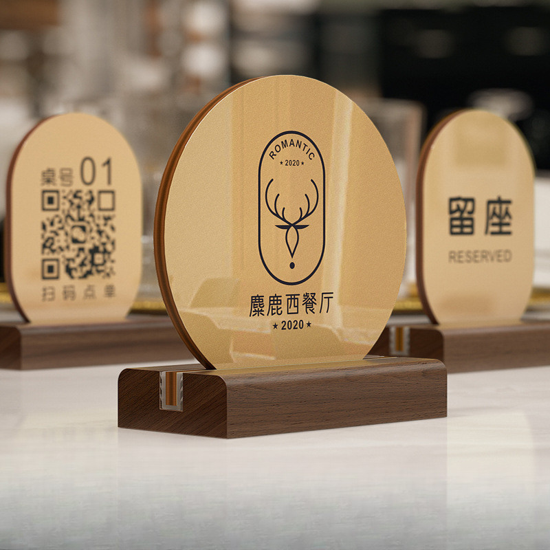 Acrylic Table Card Restaurant Hotel QR Code Digital Reservation Seat ...