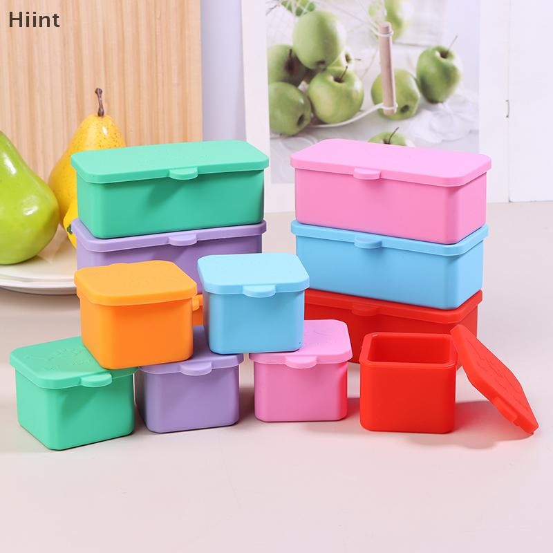 Hiint Silicone Bento Box Condiment Organizer Sauce Divider Cup With Lid ...