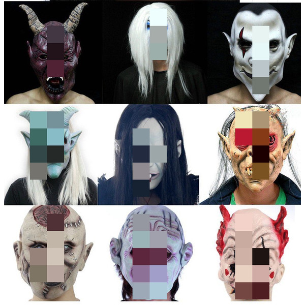 halloween mask scary mask full head halloween Halloween Scary Grimace ...