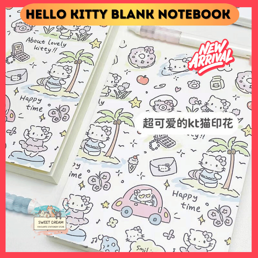 184 Pages Hello Kitty DIY A5 Size Craft Paper Blank Notebook Super ...