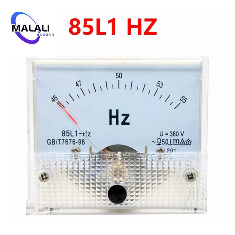 NEW 85L1 HZ Square Pointer type AC 100/220V/380V Analog Panel Frequency ...