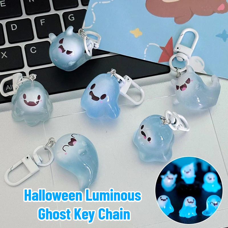 Cartoon Resin Keyring Glow in The Dark Key Holder Halloween Luminous ...