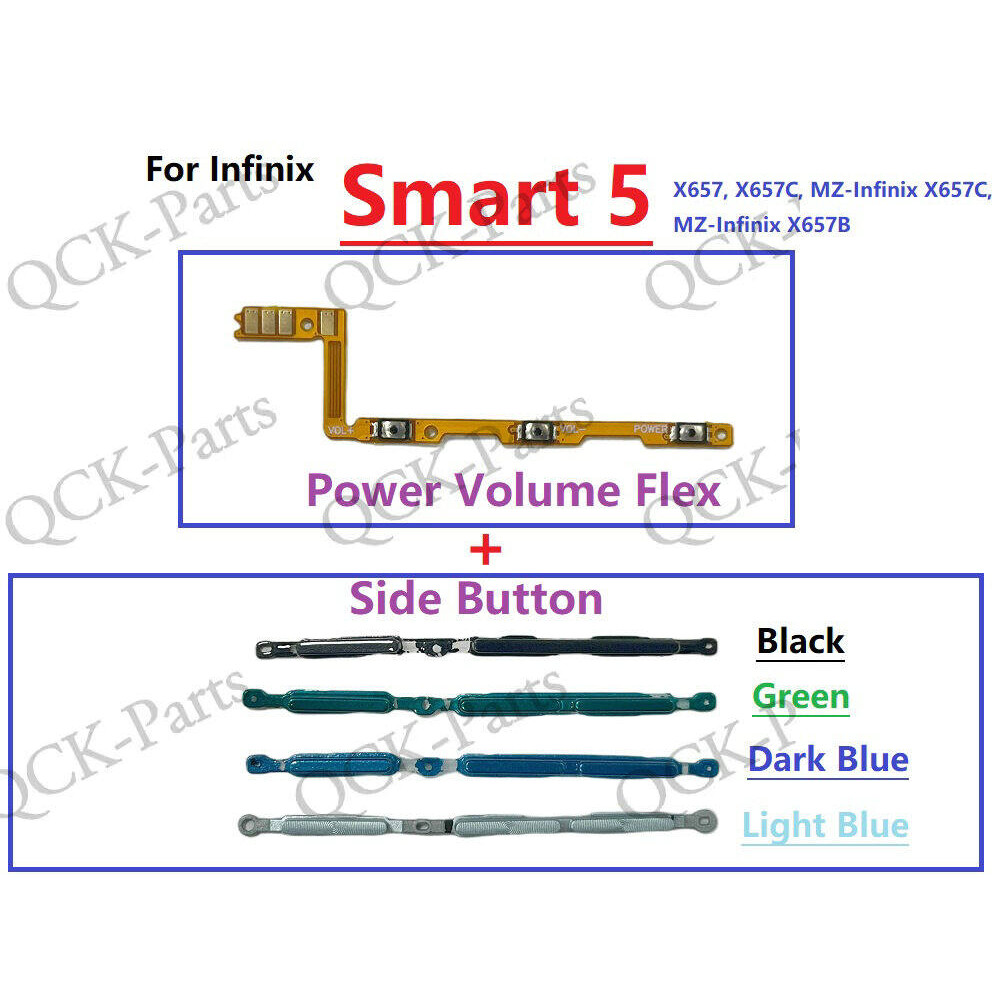 For Infinix Smart 5 X657 X657B X657C Power On Off Button Volume Switch Connector Flex Cable ...