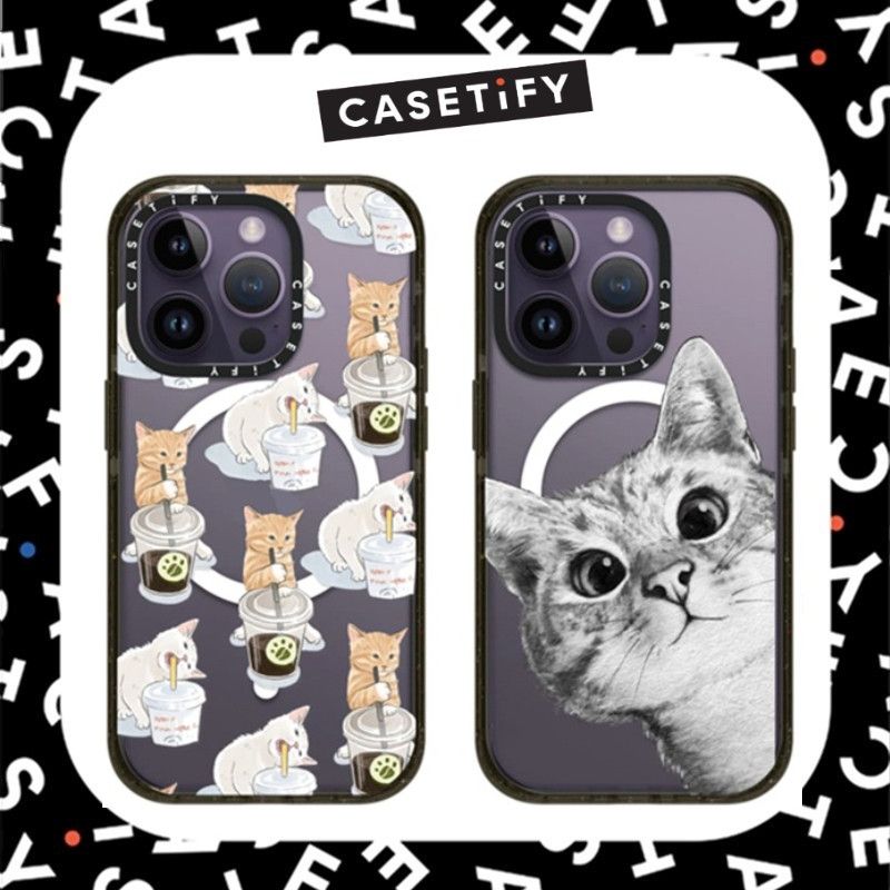 【Acrylic Case】Casetify Coffee Cat Cartoon Pattern Phone Case shockproof ...