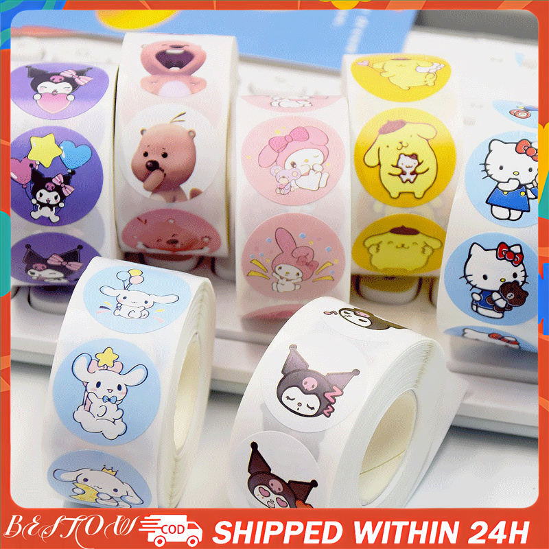 500pcs Sanrio Cartoon Sticker DIY Tape Kuromi Pacha Dog Ania Anime ...