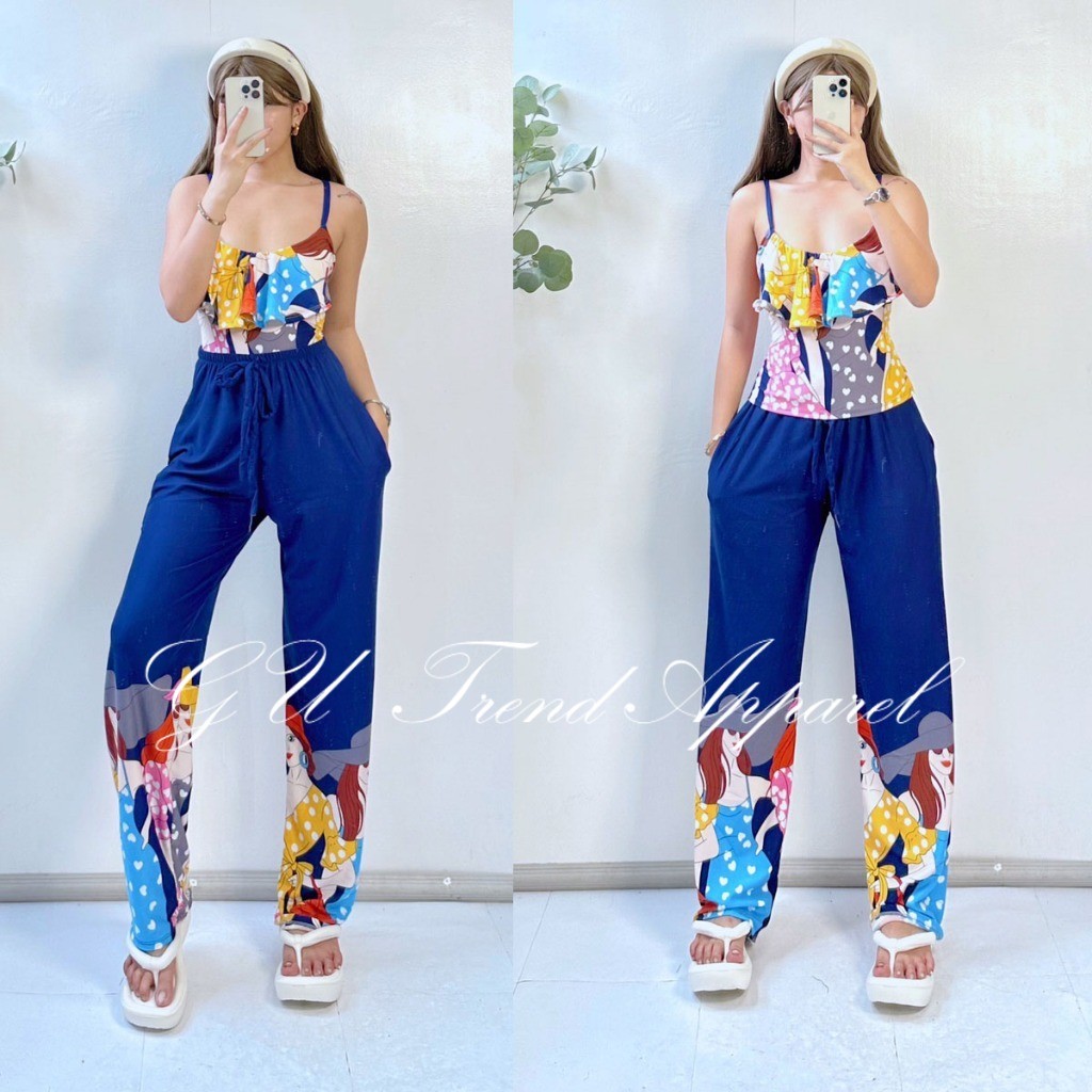 GU Human Print Terno Cotton Two Side Pocket | Shopee Philippines