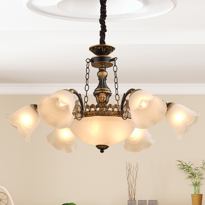 European Style Living Room Chandelier Retro Ceiling Light American ...
