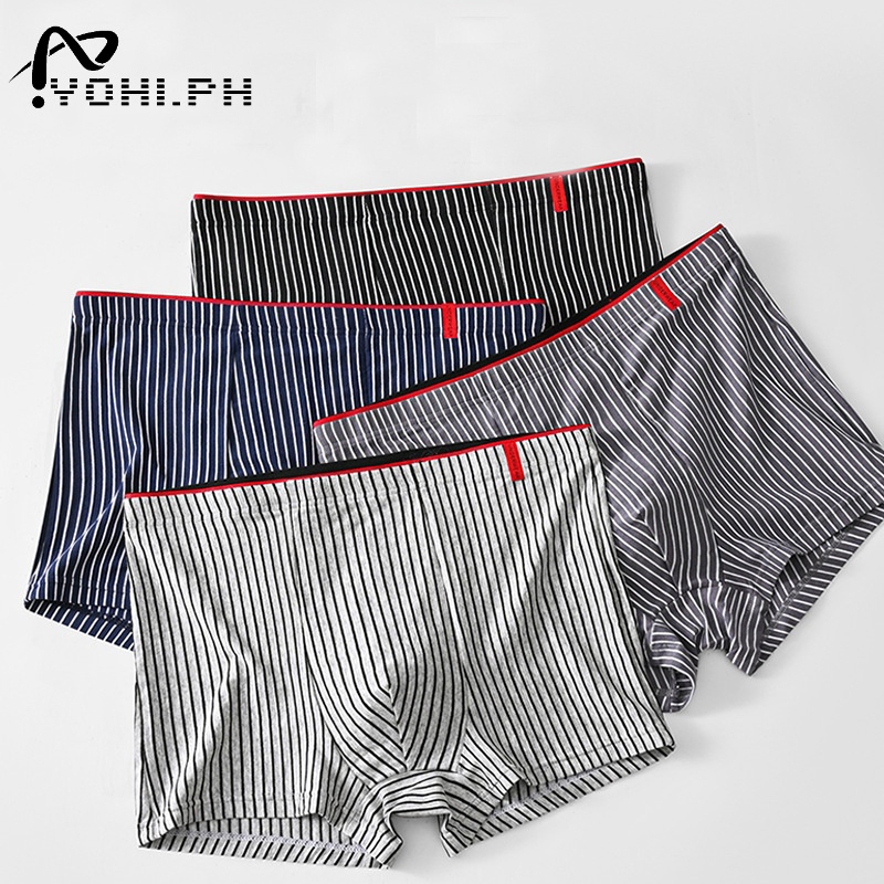 Men Underwear Briefs Cotton Boxer Shorts for Man Simple Striped Design ...