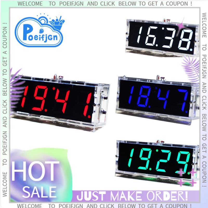 DIY Digital LED Clock Kit 4-Digit Light Control Temperature Date Time ...
