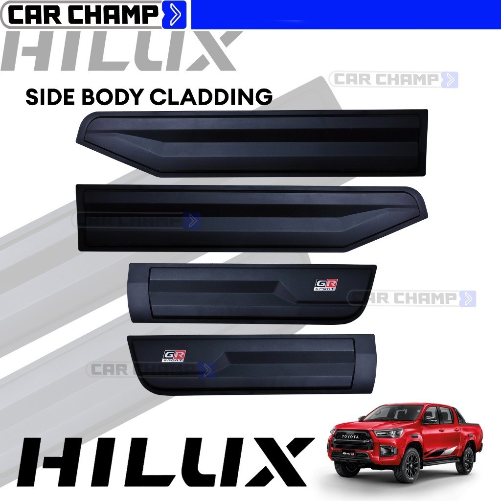 Toyota Hilux / Revo / Conquest 2015 to 2025 GR LOGO Side Body Cladding ...