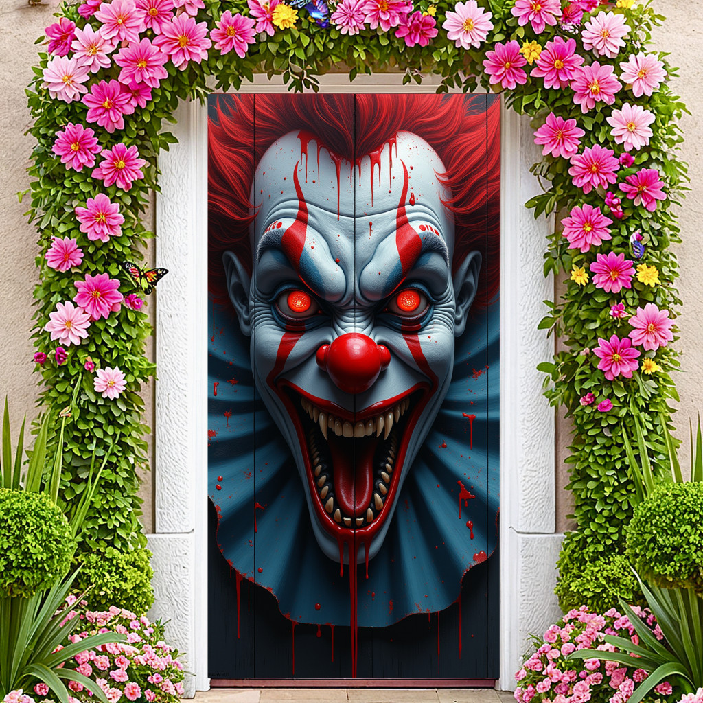 Halloween Theme Scary Clown Decoration Creepy Design Horror Party ...