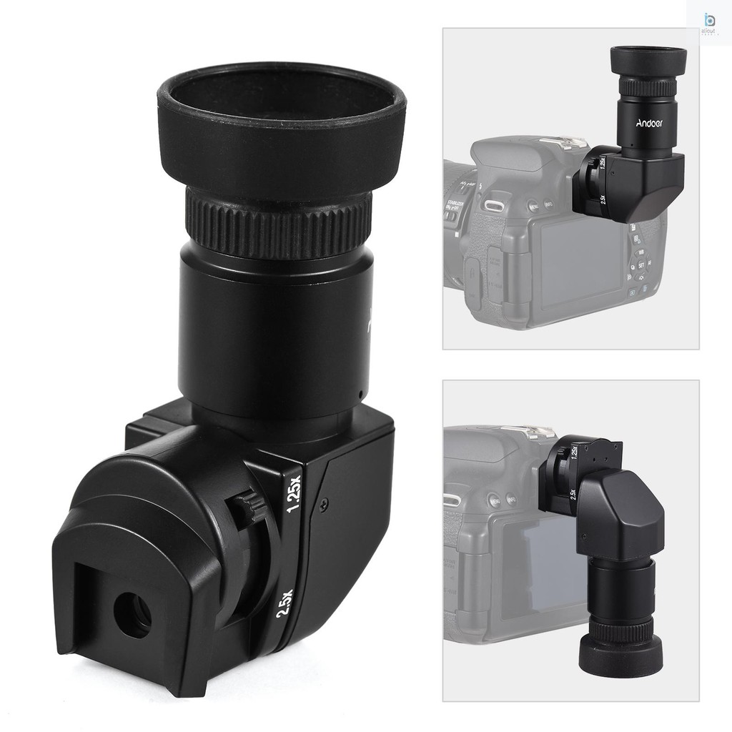 Andoer Camera Viewfinder 1.25X/ 2.5X Magnification Right Angle ...