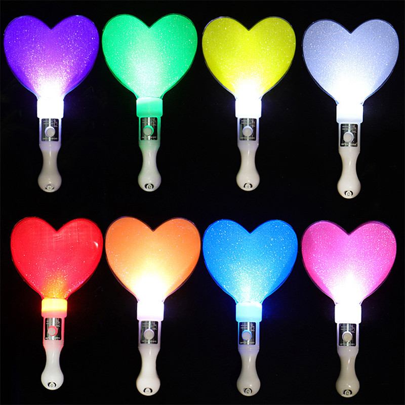 JOPH 1Pc Colors Change LED Glow Stick Heart Star Shape Luminous Concert ...