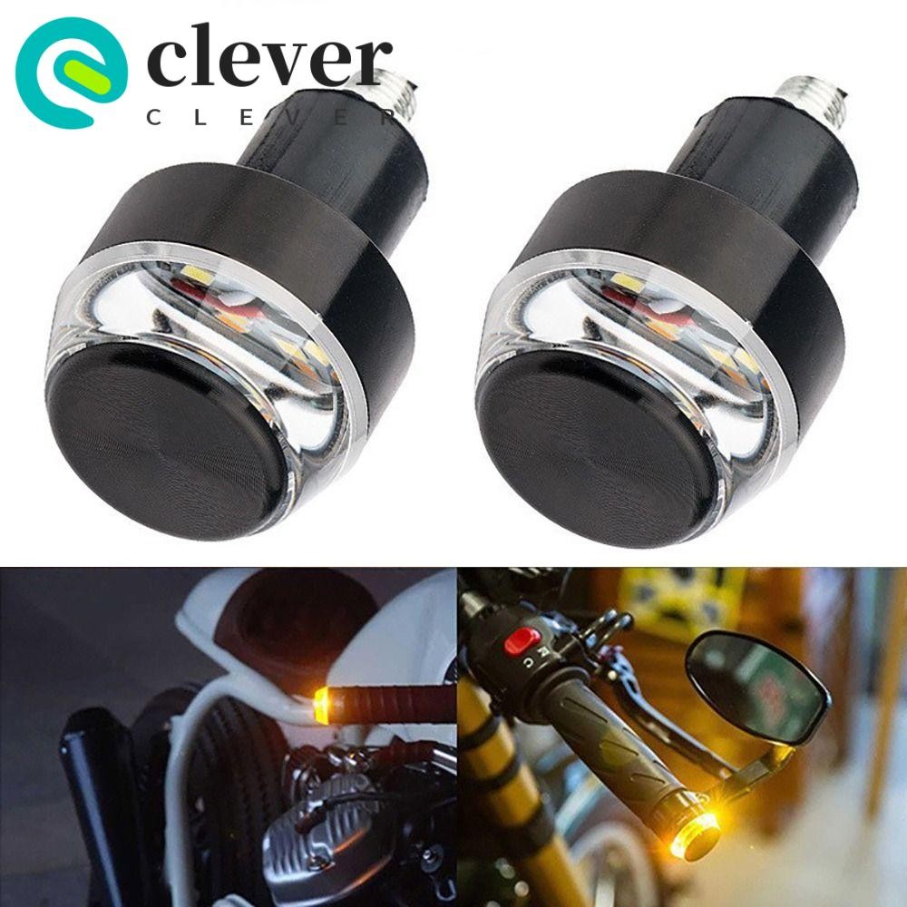CLEVER 1/2Pcs Motorcycle Turn Signals, Flashing 12V Handle Bar LED ...