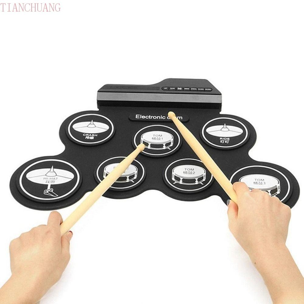 TIANCHUANG 1 Box Electronic Drum Set, 7-Pads USB Portable Electronic ...