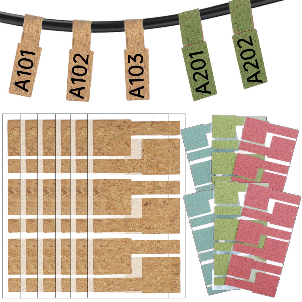 9Pcs Self-Adhesive Cable Wooden Labels - Waterproof Tear Resistant Wire ...
