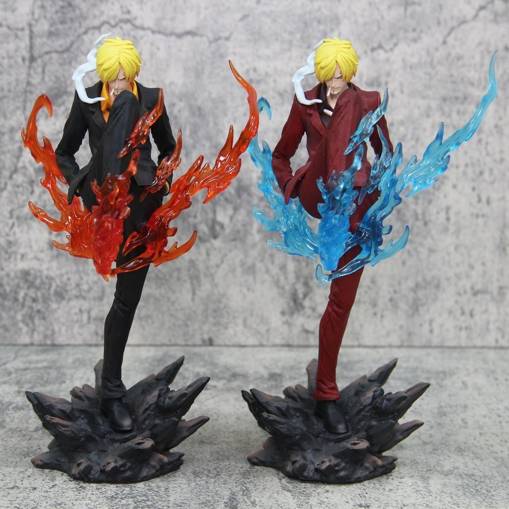 ONE PIECE GK Magic God Sanji Figure Standing Devil Kick Red and Blue ...