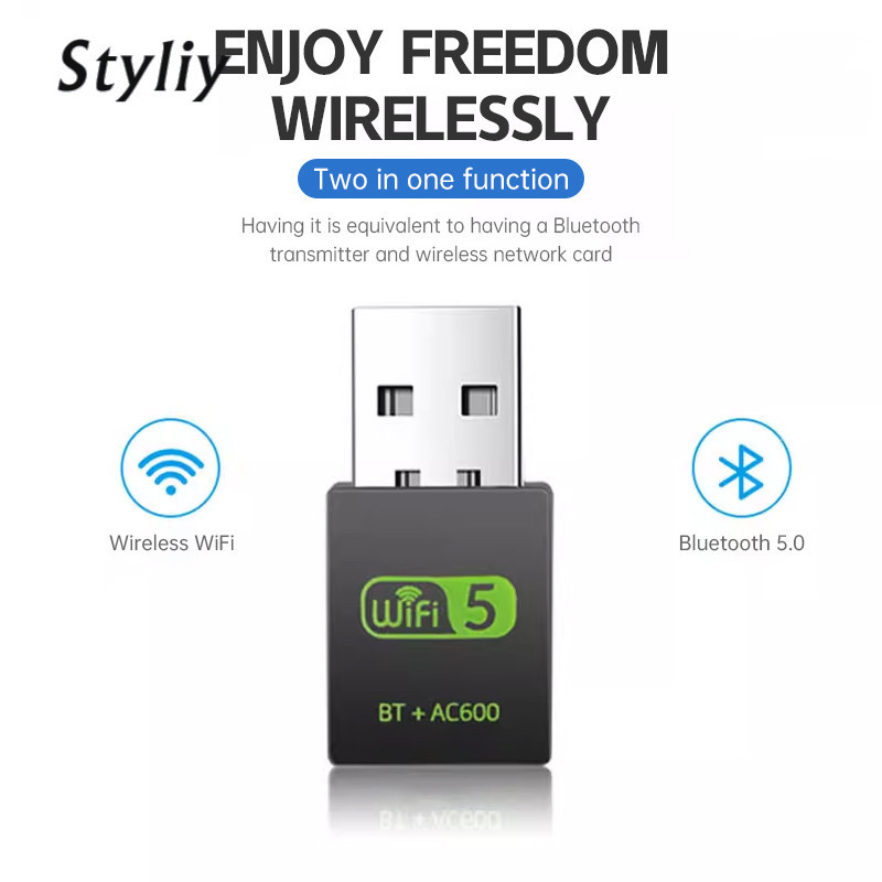 600M Dual Band Bluetooth Network Card Computer USB 2-in-1 Drive Free ...