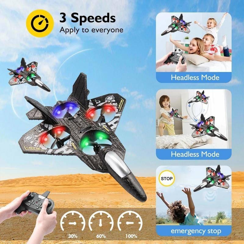 L0712 RC Airplane 2.4G Gravity Sensing Remote Control Glider One Key ...
