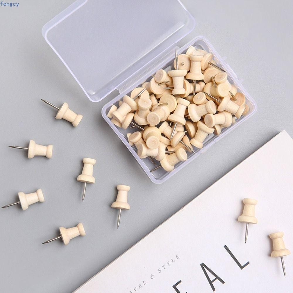 FENGCY 50PCS Pushpin Thumbtack, Wall Cards Photos Cork Board Board ...