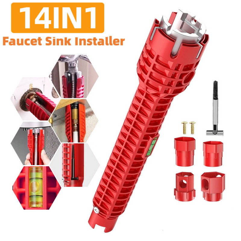 14 in 1 Multifunction Faucet Sink Installer Wrench Plumbing Tool Water ...