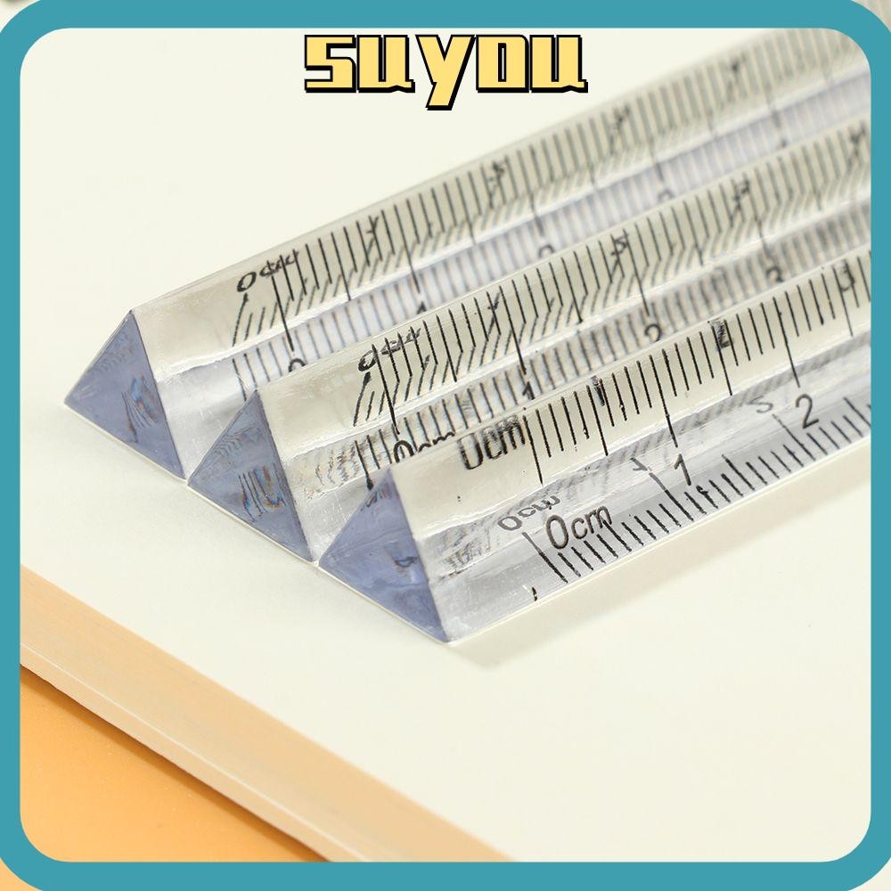 SUYO Transparent Triangle Ruler Kids Scale 15CM Kids Scale Stationery ...