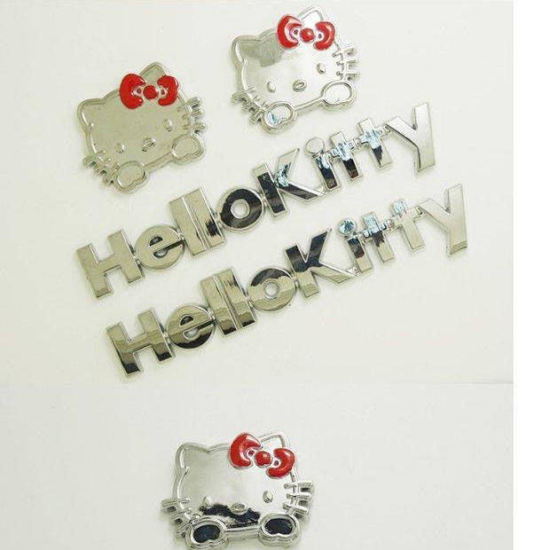Car Metal Hello Kitty 3D Stereo Car Stickers Cute Hello Kitty Car ...
