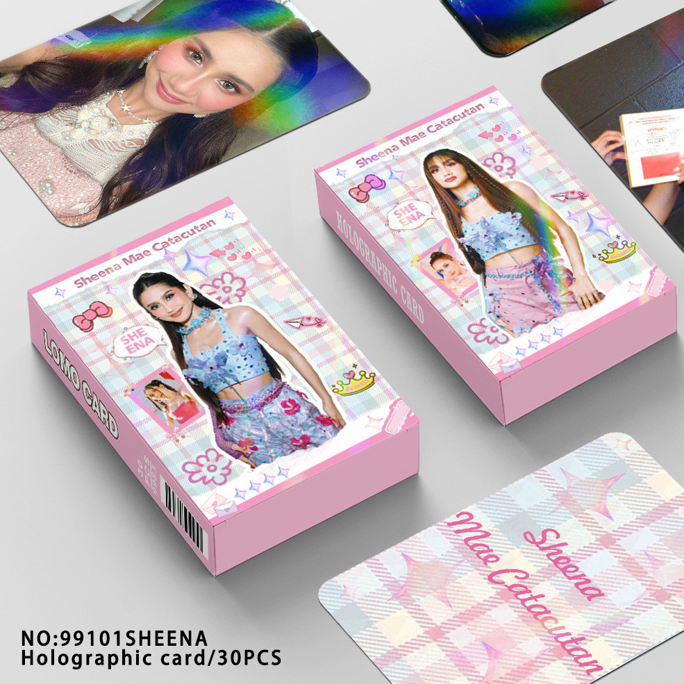 MIKHA AIAH BINI Lomo Cards SHEENA 30pcs Holographic Card Jollibini ...