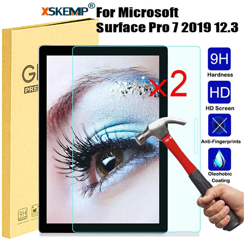 2Pcs For Microsoft Surface Pro 6 2018 Pro 7 Go Tempered Glass Screen ...