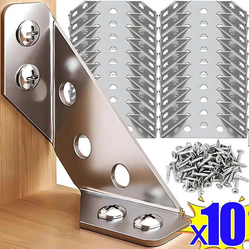 Universal Stainless Steel Corner Bracket / Furniture Corner Connector ...