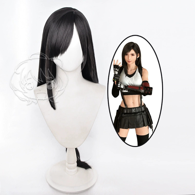 Long Straight Black Hair Wig for Final Fantasy VII Tifa Lockhart for ...