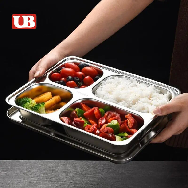 Unibest Stainless Steel Divided Dinner Tray Container Food Plate for ...