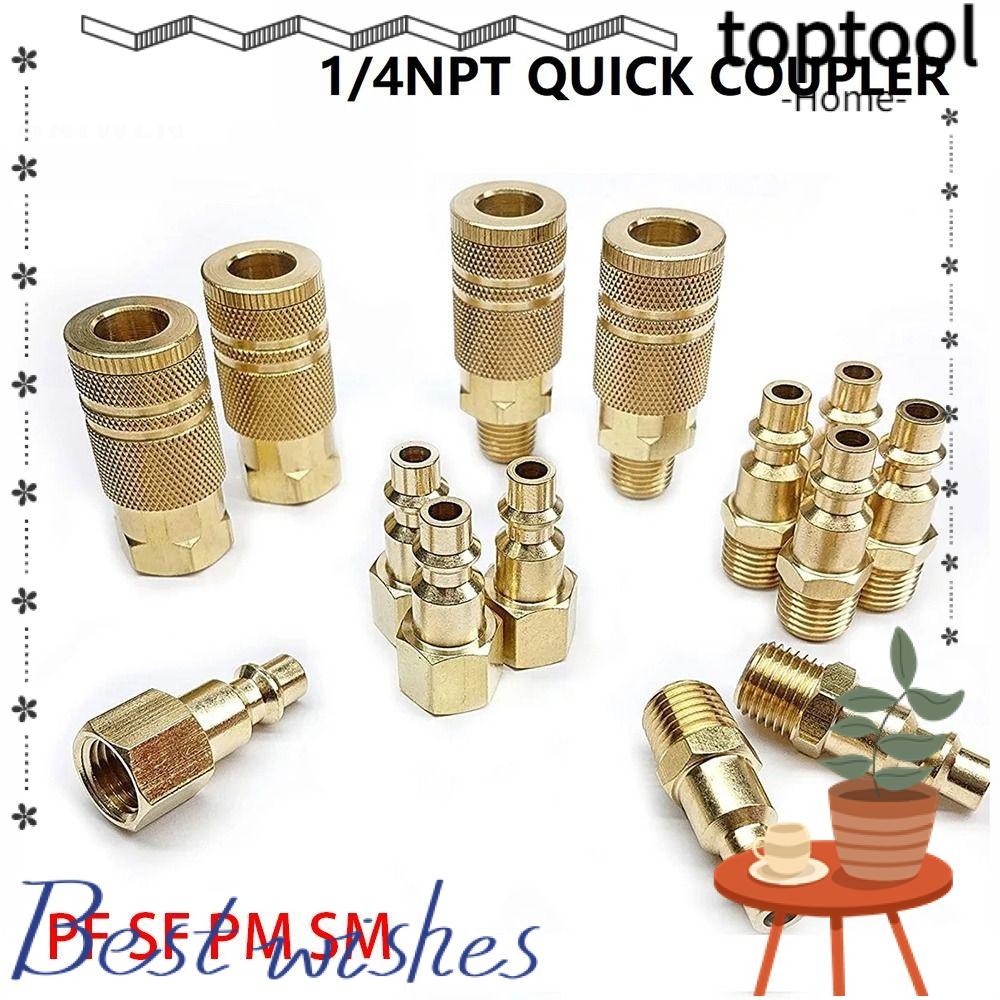 TOPTOOL 1Pcs 1/4" NPT, Quick Release Air Line Quick Coupler Tool ...