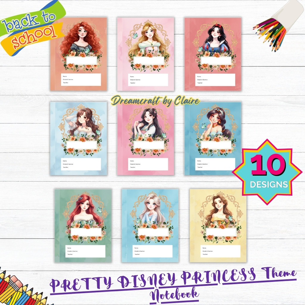 PREORDER PRETTY DISNEY PRINCESS- Themed Notebooks for Kinder, Nursery ...