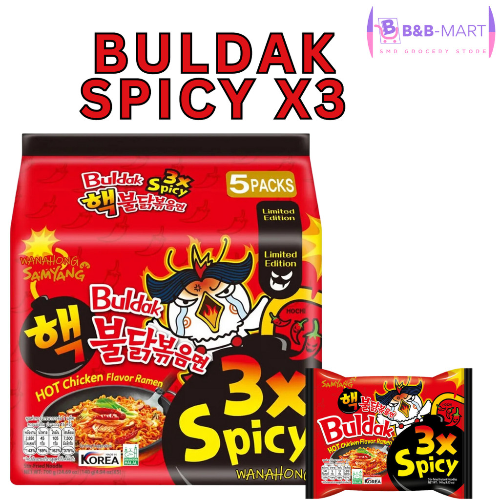 Buldak Ramen Samyang Instant Noodles x3 Extreme Spicy Halal Noodles ...