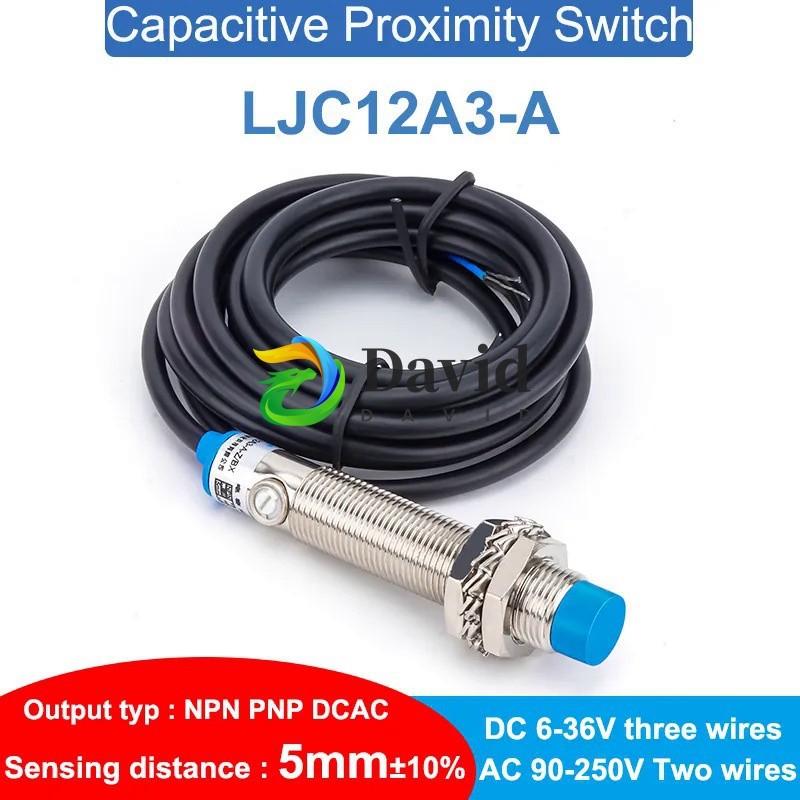 LJC12A3 DC 6-36V M12 Three-wire NPN PNP NO NC 5mm Sensing Distance ...