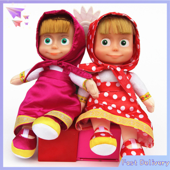 27cm Russian Marsha Plush Doll Squeeze Talking Sing Smart Cartoon Toy ...
