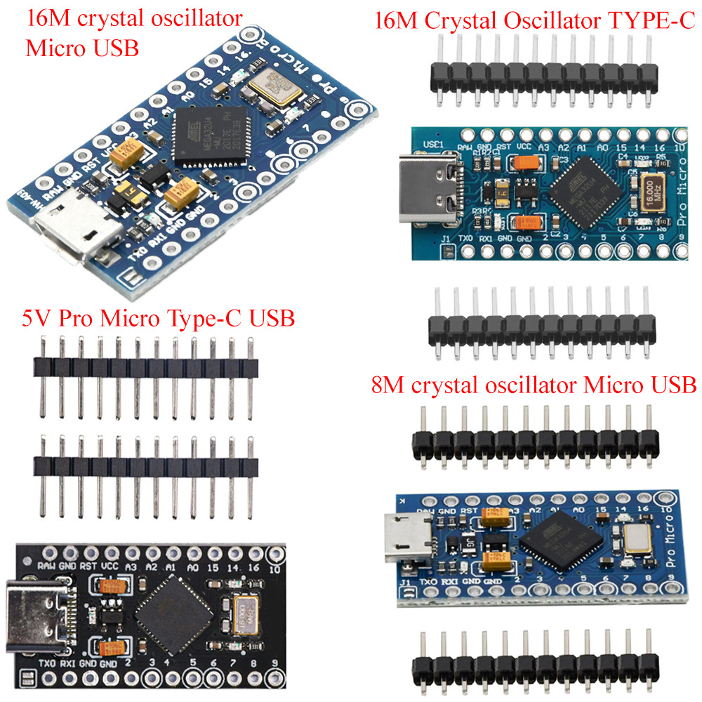 Pcbfun Pro Micro ATMEGA32U4 5V motherboard 16M/8M crystal oscillator ...