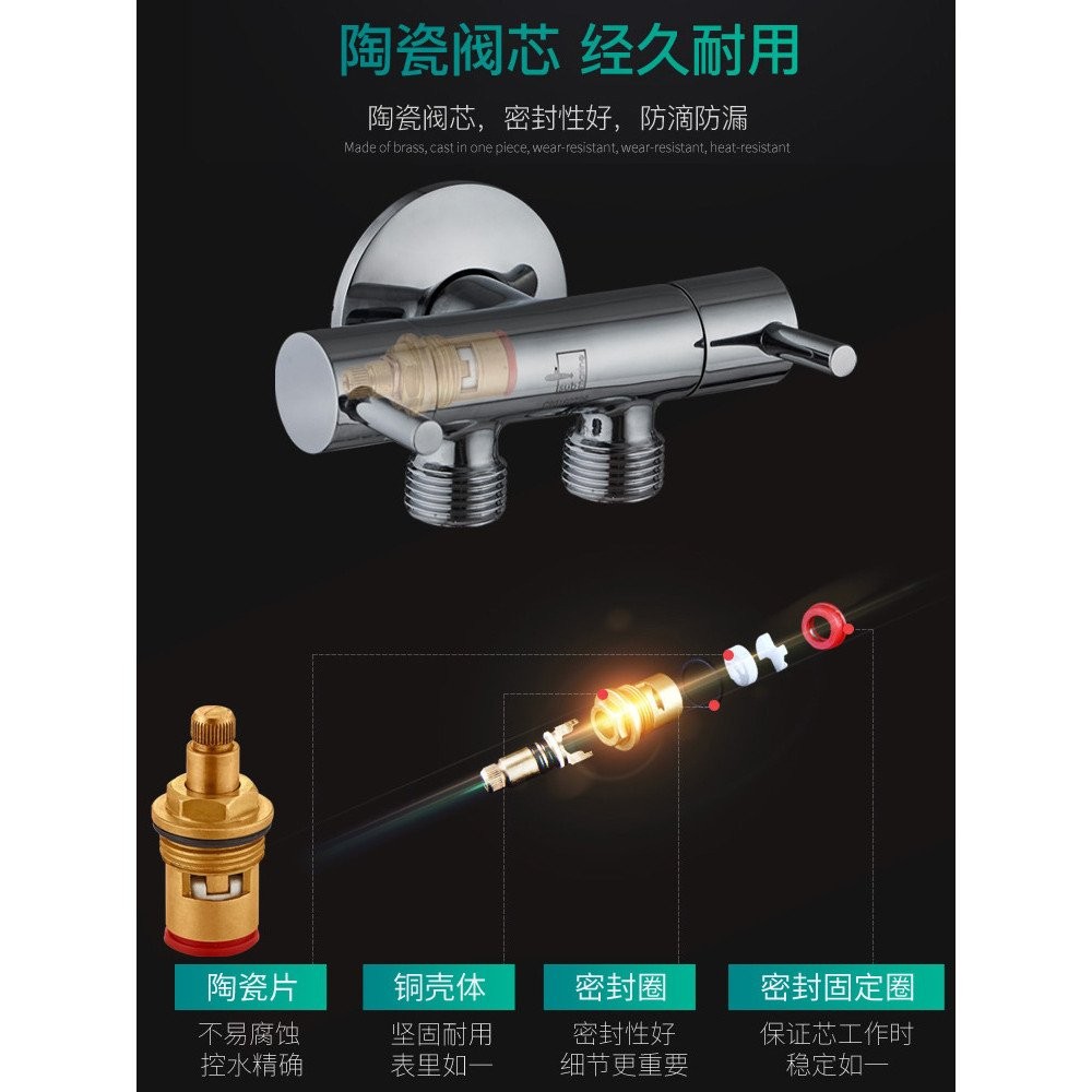 Triangle Valve Tee One-Switch Two-Way Dishwasher Water Divide Valve ...