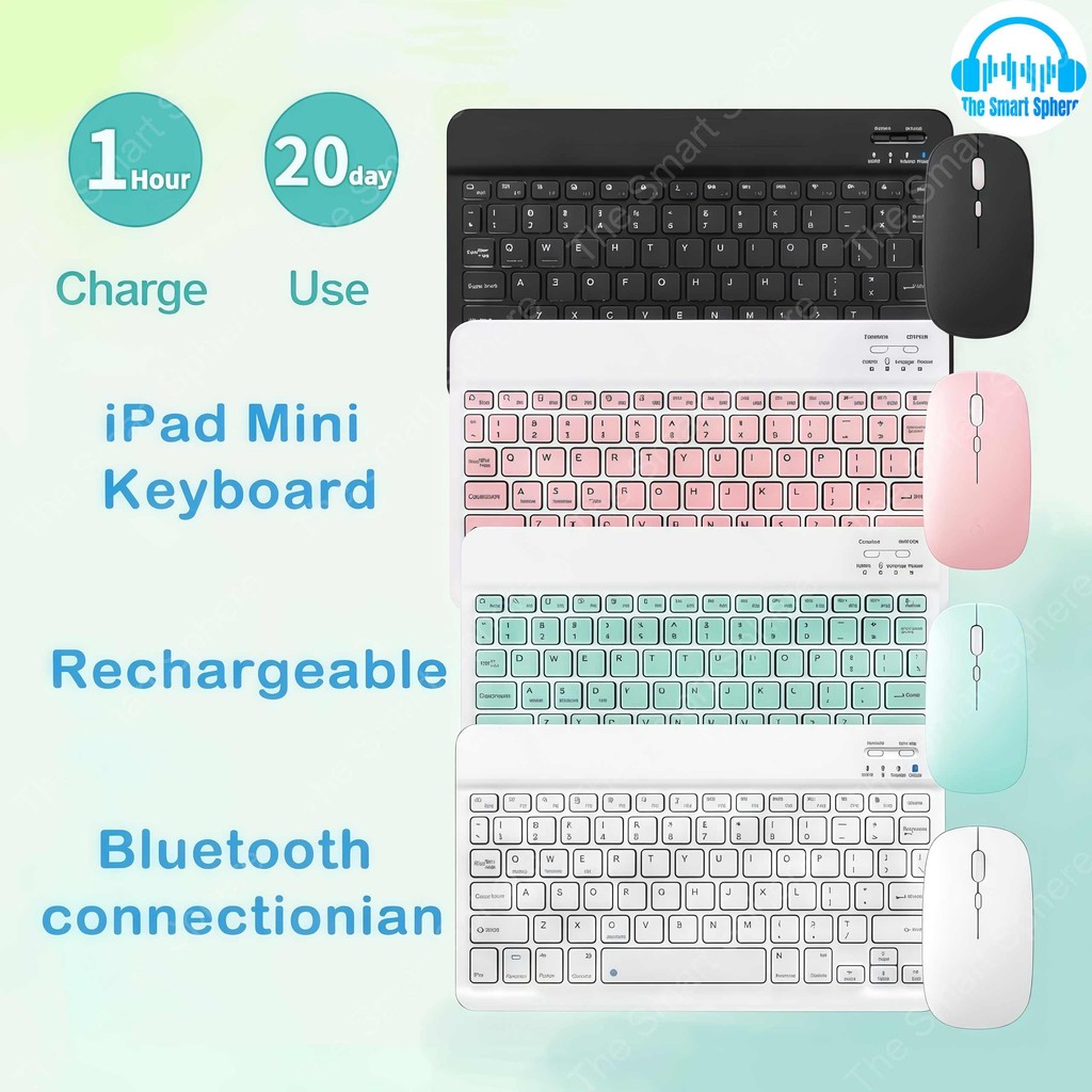 10inch Wireless Bluetooth Keyboard Mouse for Laptop Mobile Keyboard ...