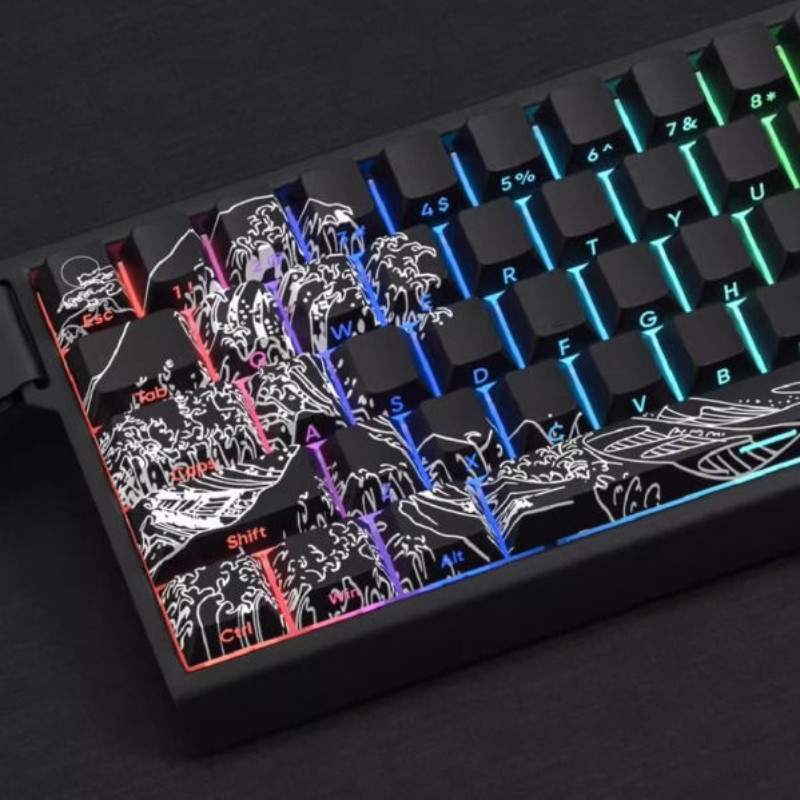 Ukiyoe Keycap Side Print Shine Through Painting Series Cherry Profile ...