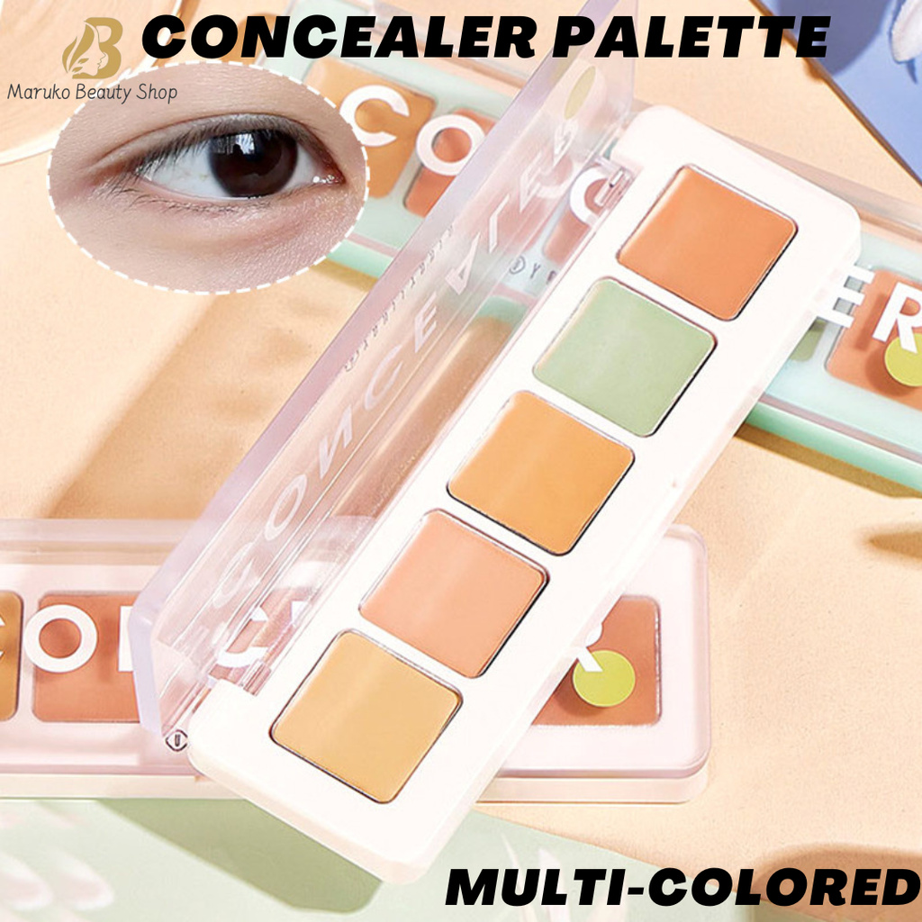 Five Color Concealer Palette Conceal Blemishes Acne Marks Face Tear ...