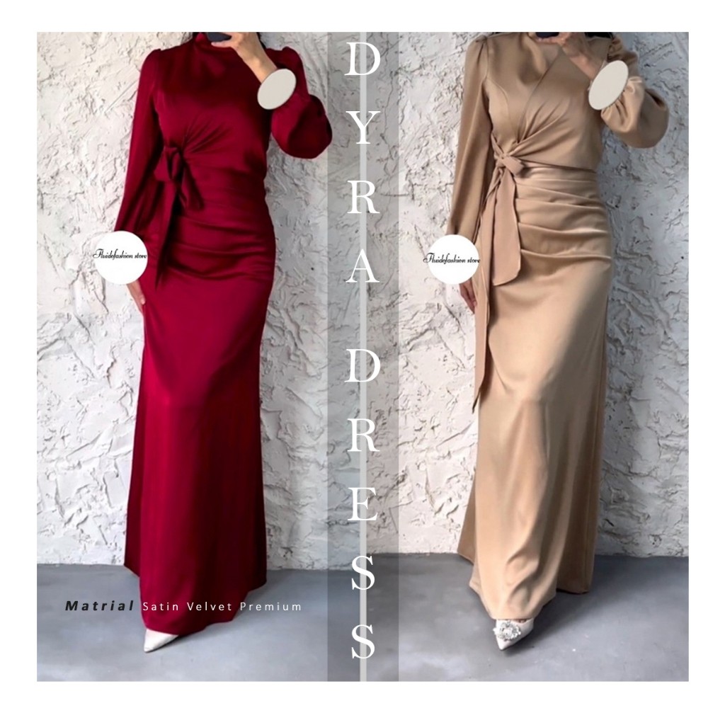 Padaka Attire-Dyra-dress Satin Satin dress wedding dress- DRS A038 ...